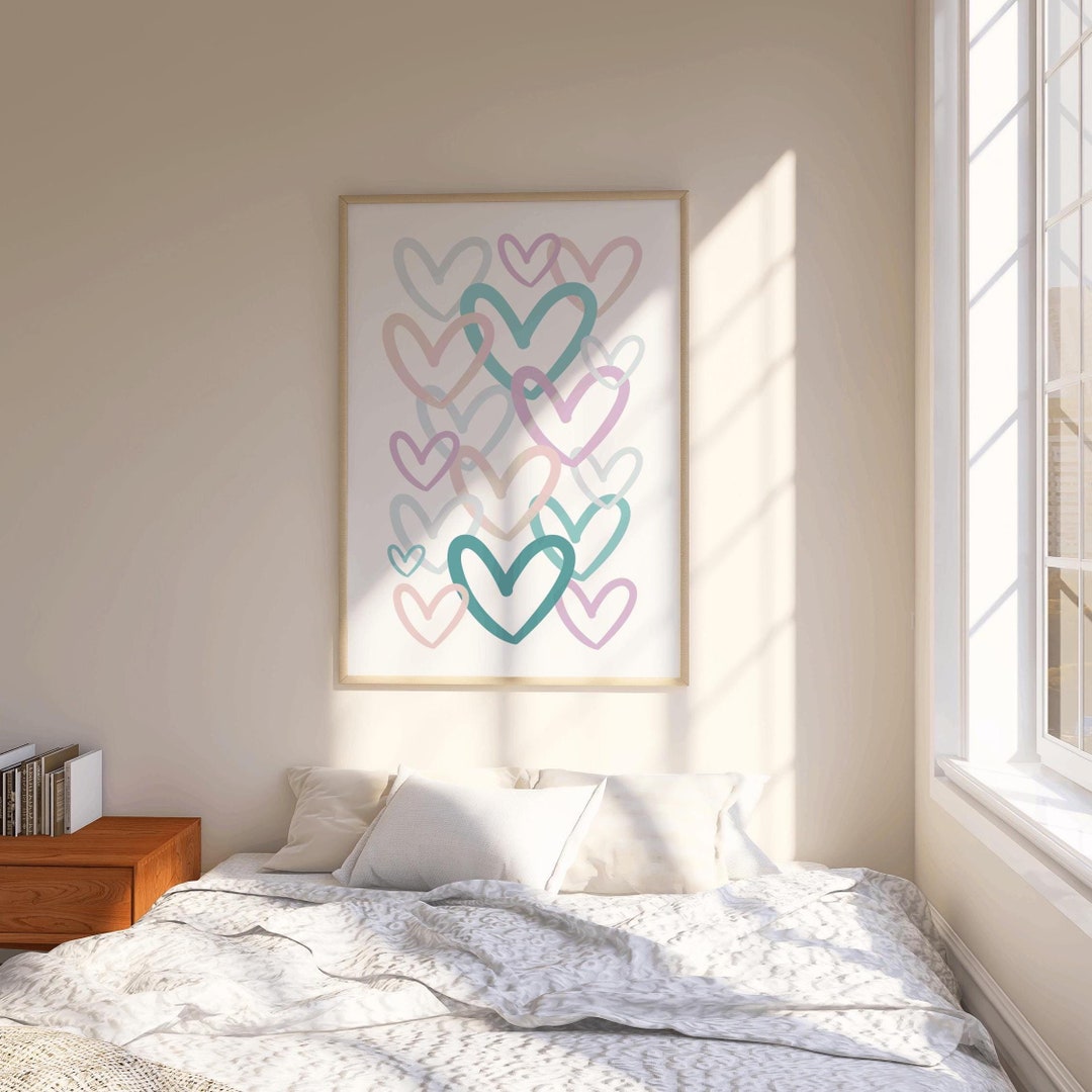 Purple and Pink Heart Room Decor | Heart Wall Art for Nursery | Girl ...