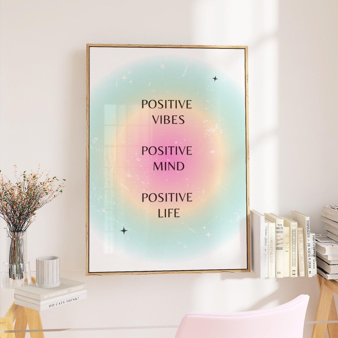 Positive Mindset Poster | Aura Art Print | Apartment Decor | Dorm Room ...
