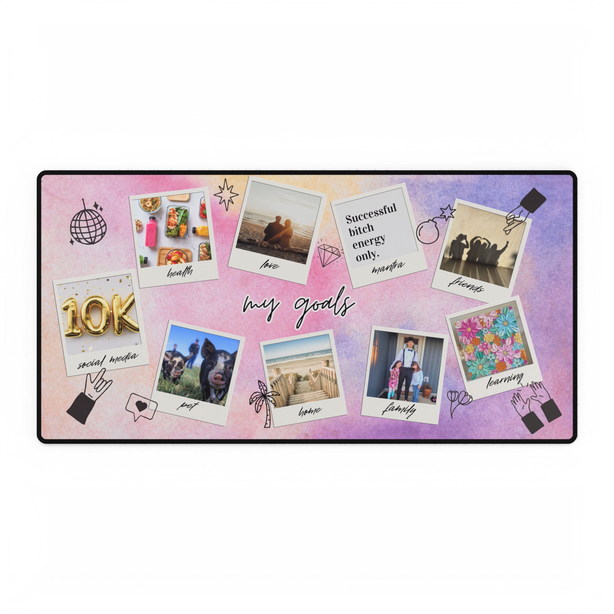 Custom Desk Mats | Vision Boards | Desk Decor Pink Purple ...