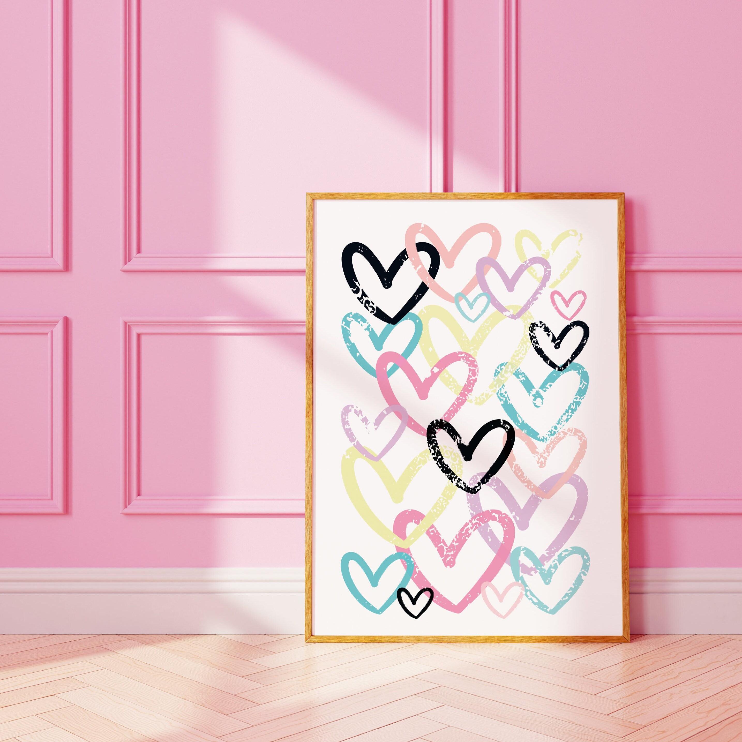 Colorful Printable Wall Art | Heart Wall Art | Colourful Art Prints ...