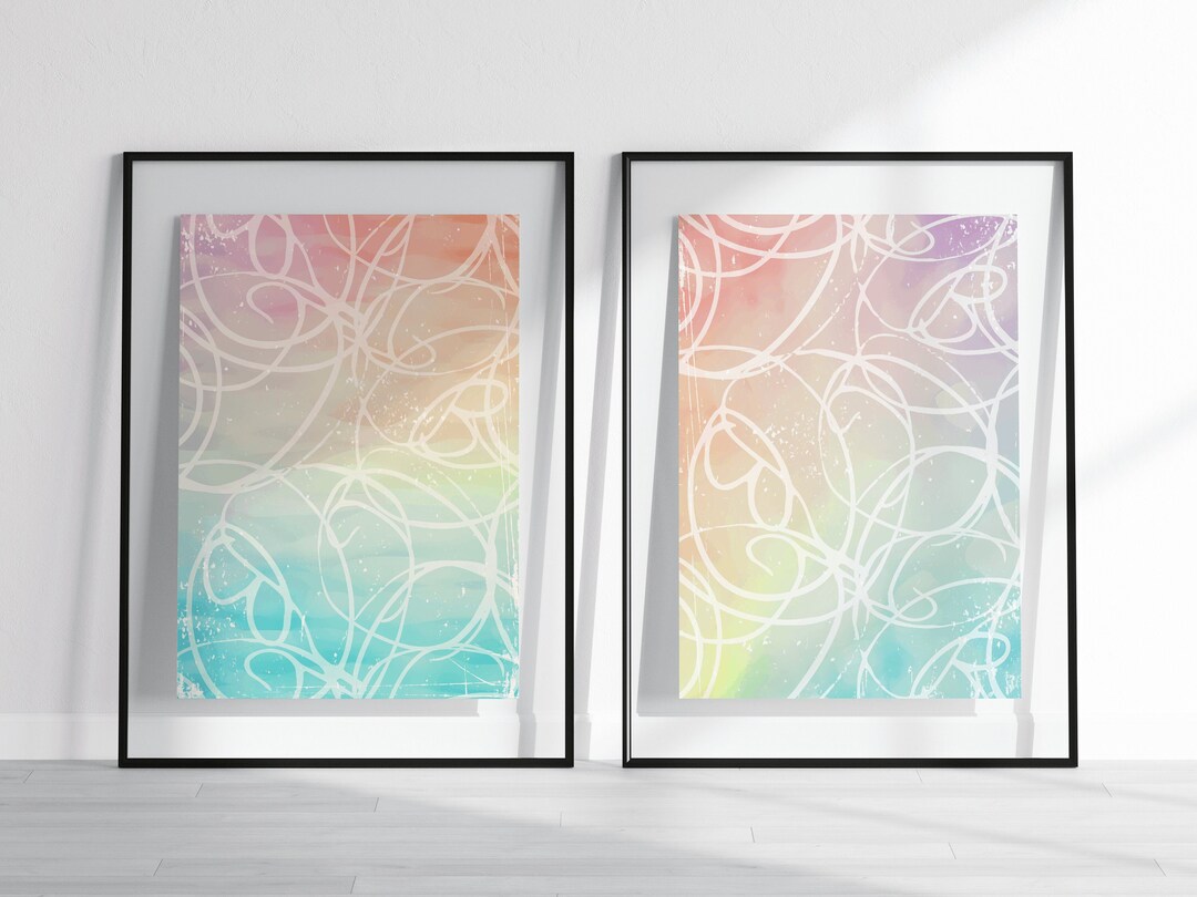 Abstract Watercolor Wall Decor Set of 2 Watercolor Wall Art 2 Piece ...