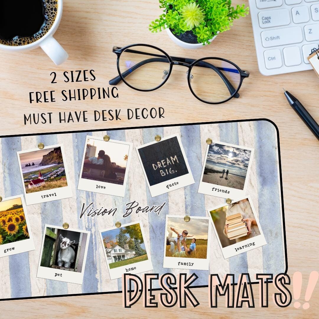 Custom Desk Mats | Vision Board | Blue Stripe Mousepads | Desk Mat ...