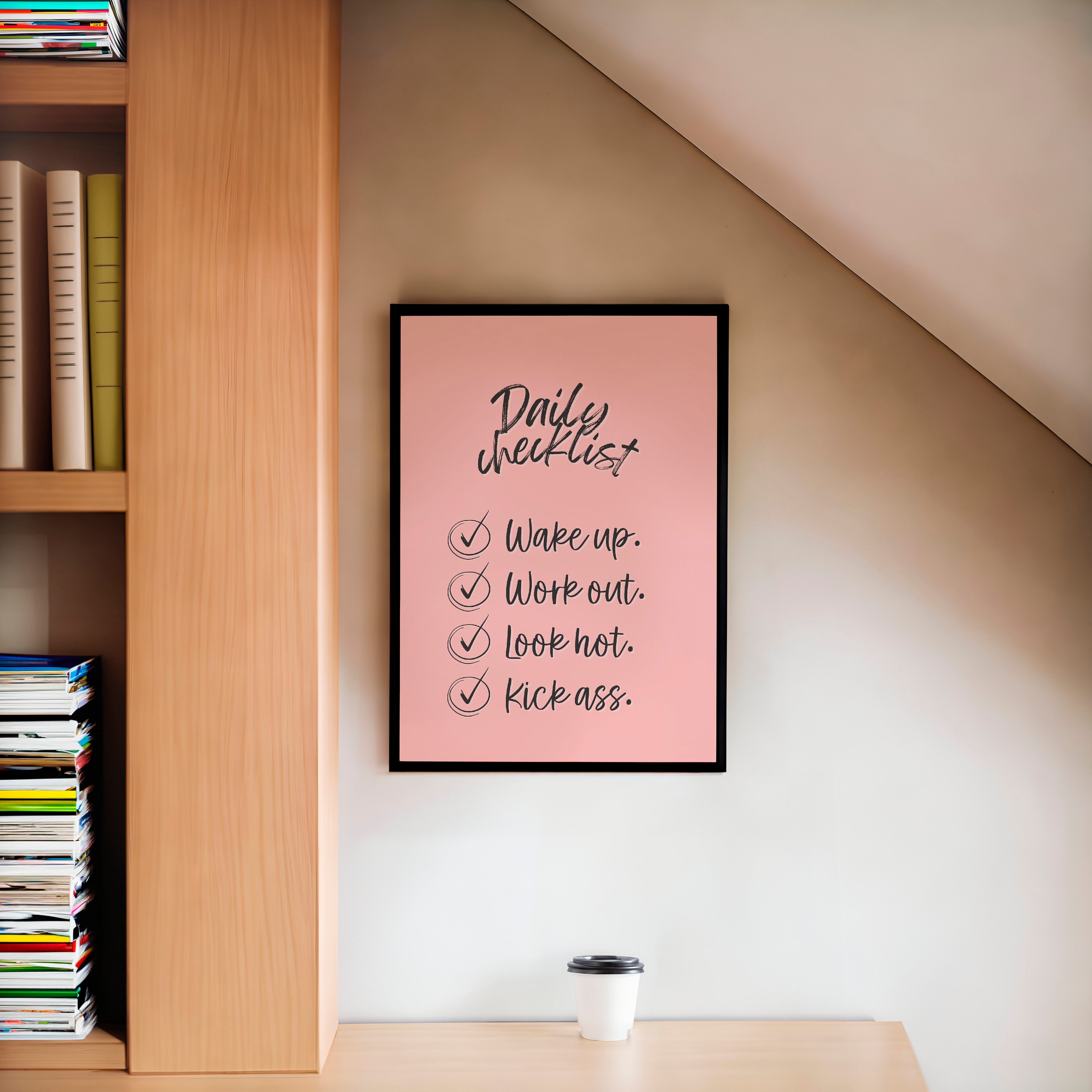 Daily Checklist Poster Checklist Wall Sign Daily Motivation Print - Etsy
