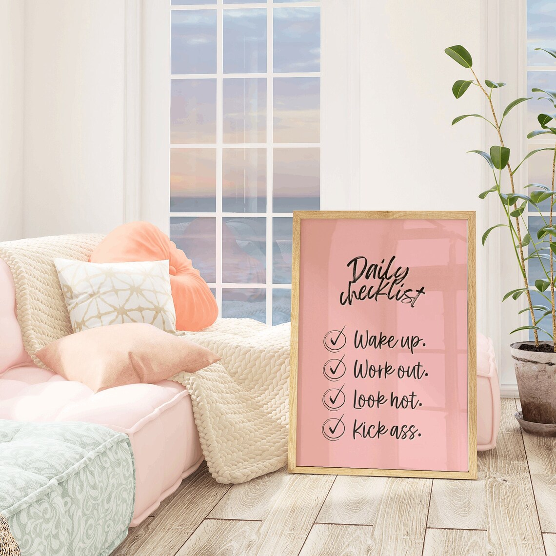 Daily Checklist Poster Checklist Wall Sign Daily Motivation Print - Etsy