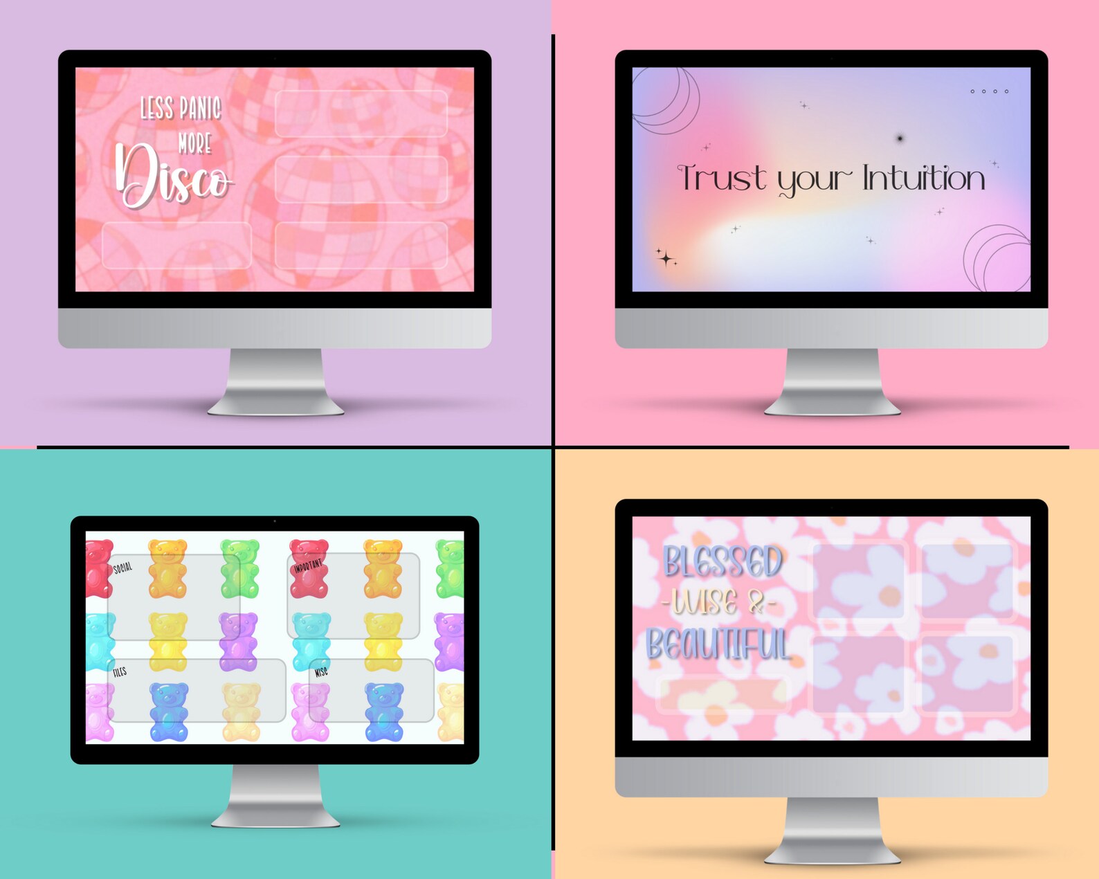 Canva Desktop Wallpaper Icon Organizer MacBook Wallpaper Disco 70's ...