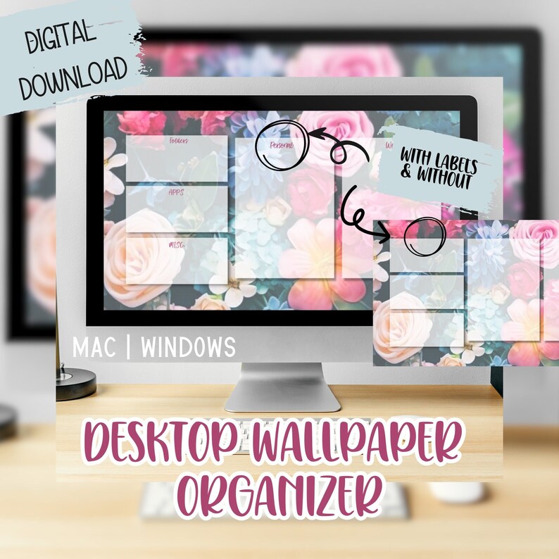Floral Desktop Wallpaper Organizer 2024 | Laptop Wallpaper Organizer ...
