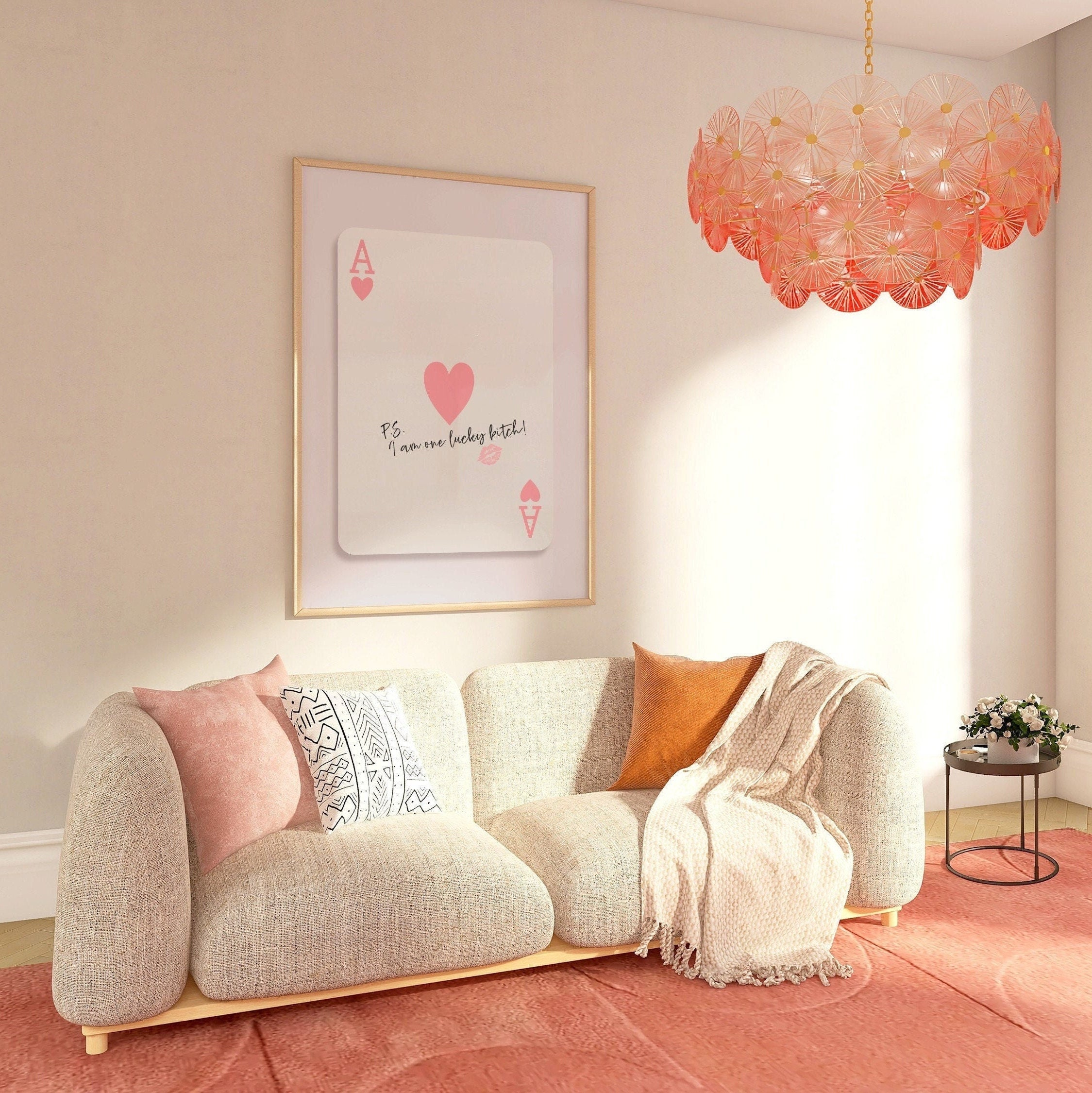 Ace of Hearts Poster Affirmation Wall Art Retro Text Poster Fun Wall ...