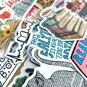 Reading Book Sticker Pack, Waterproof Mystery Vinyl Decals, Random Book ...