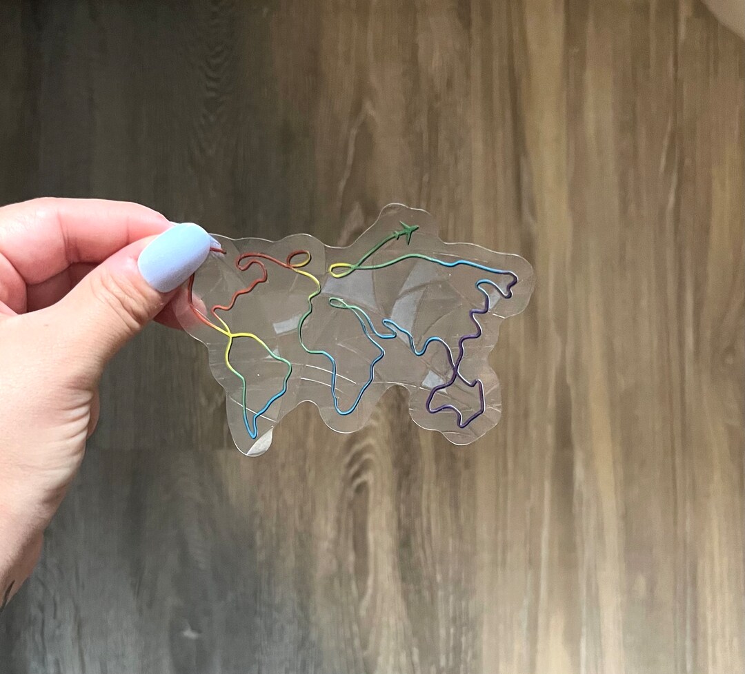 World Map Travel Suncatcher Sticker, Prismatic Vinyl Window Rainbow ...
