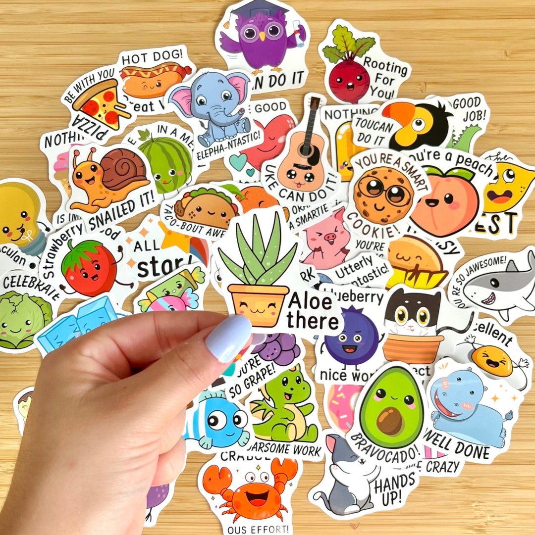 Funny Pun Sticker Pack, Affirmation Vinyl Stickers, Random Waterproof ...
