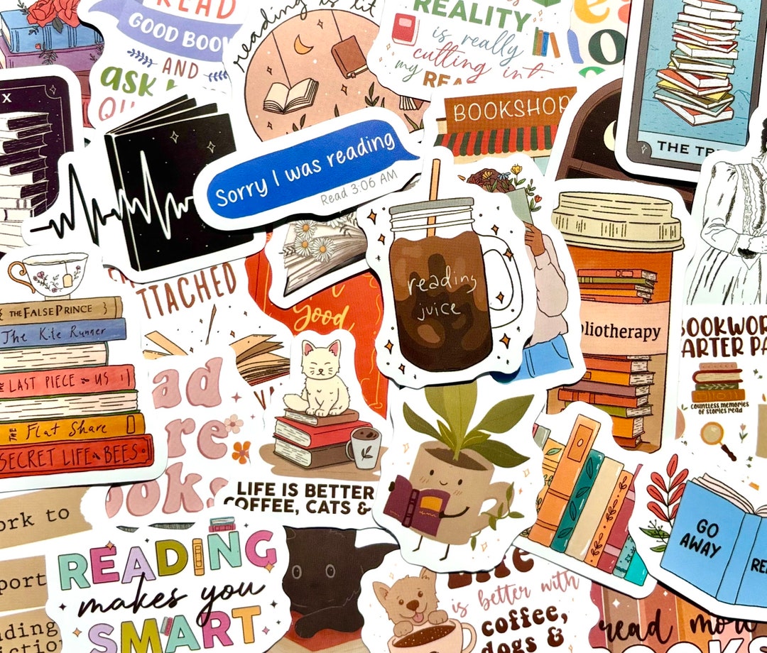 Reading Book Sticker Pack, Waterproof Mystery Sticker Pack, Random Book ...