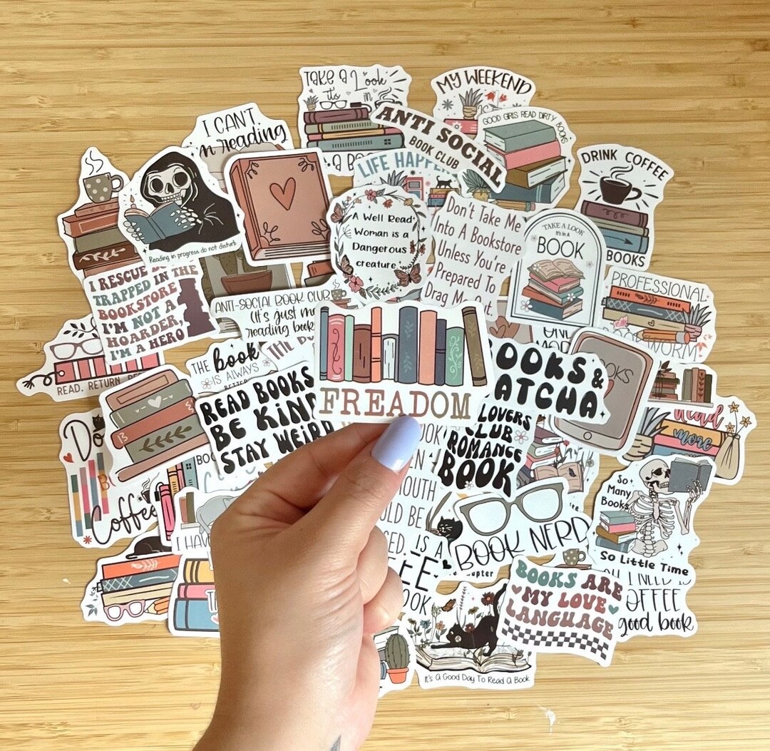 Reading Book Sticker Pack Boho Waterproof Mystery Vinyl - Etsy