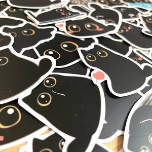 Kawaii Black Cat Sticker Pack, Vinyl Waterproof Mystery Decals, Cute ...