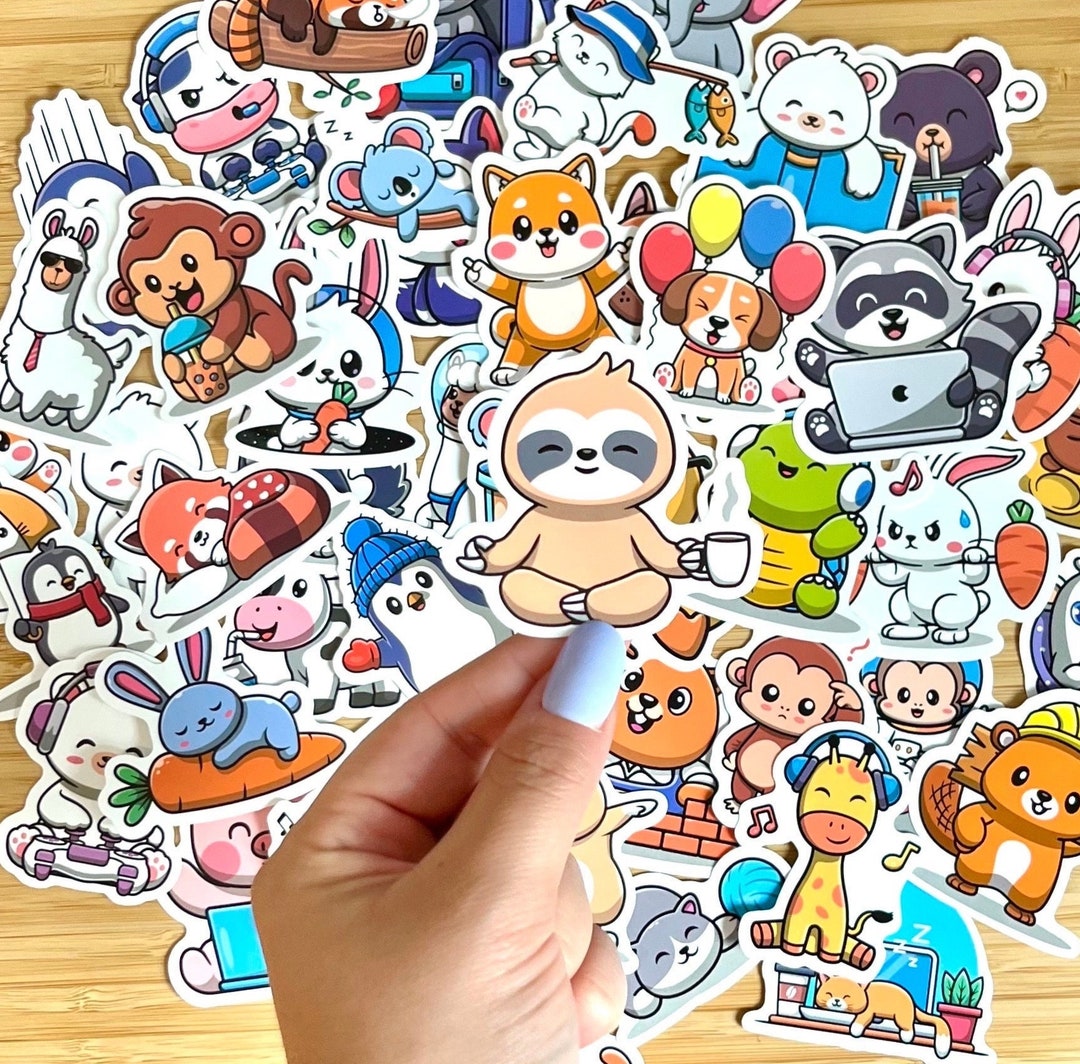 Cute Animal Sticker Pack, Fun Aesthetic Die Cut Random Sticker Bundle ...