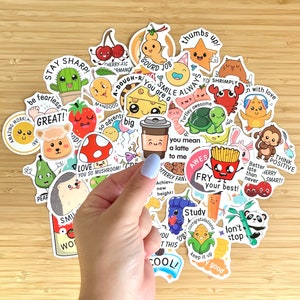 Funny Pun Sticker Pack, Affirmation Vinyl Stickers, Random Waterproof ...