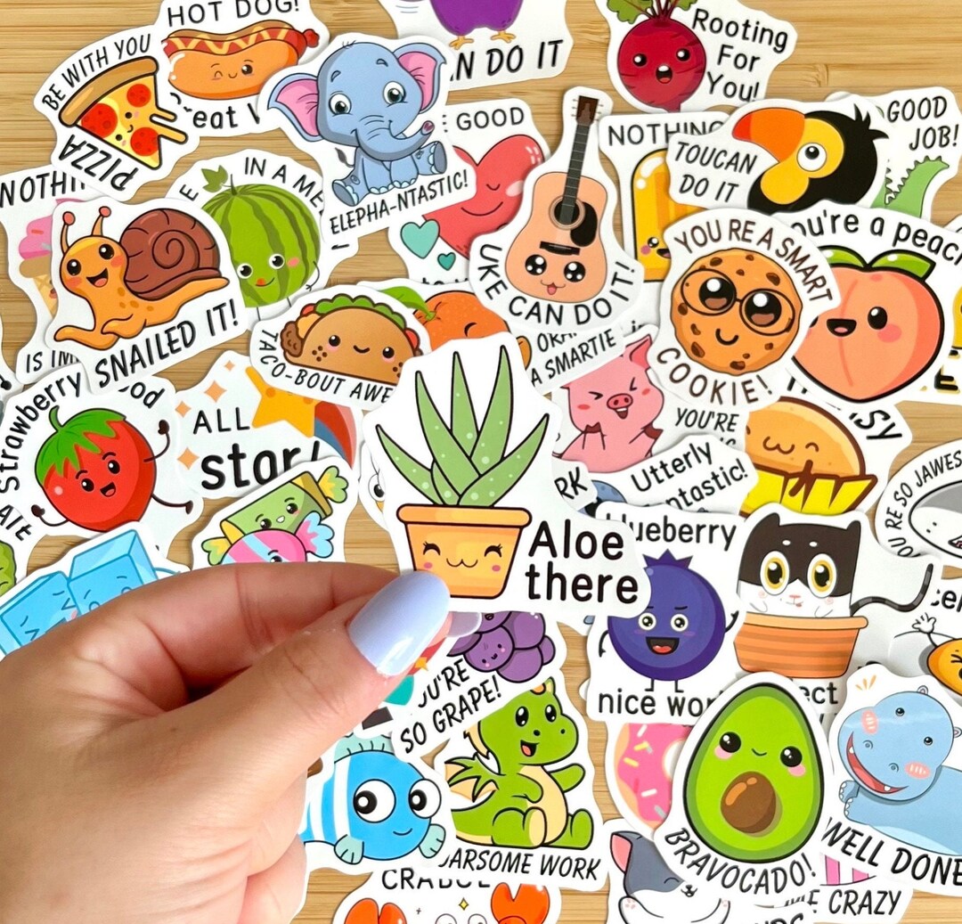 Funny Pun Sticker Pack, Affirmation Vinyl Stickers, Random Waterproof ...