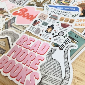 Reading Book Sticker Pack Waterproof Mystery Sticker Pack - Etsy
