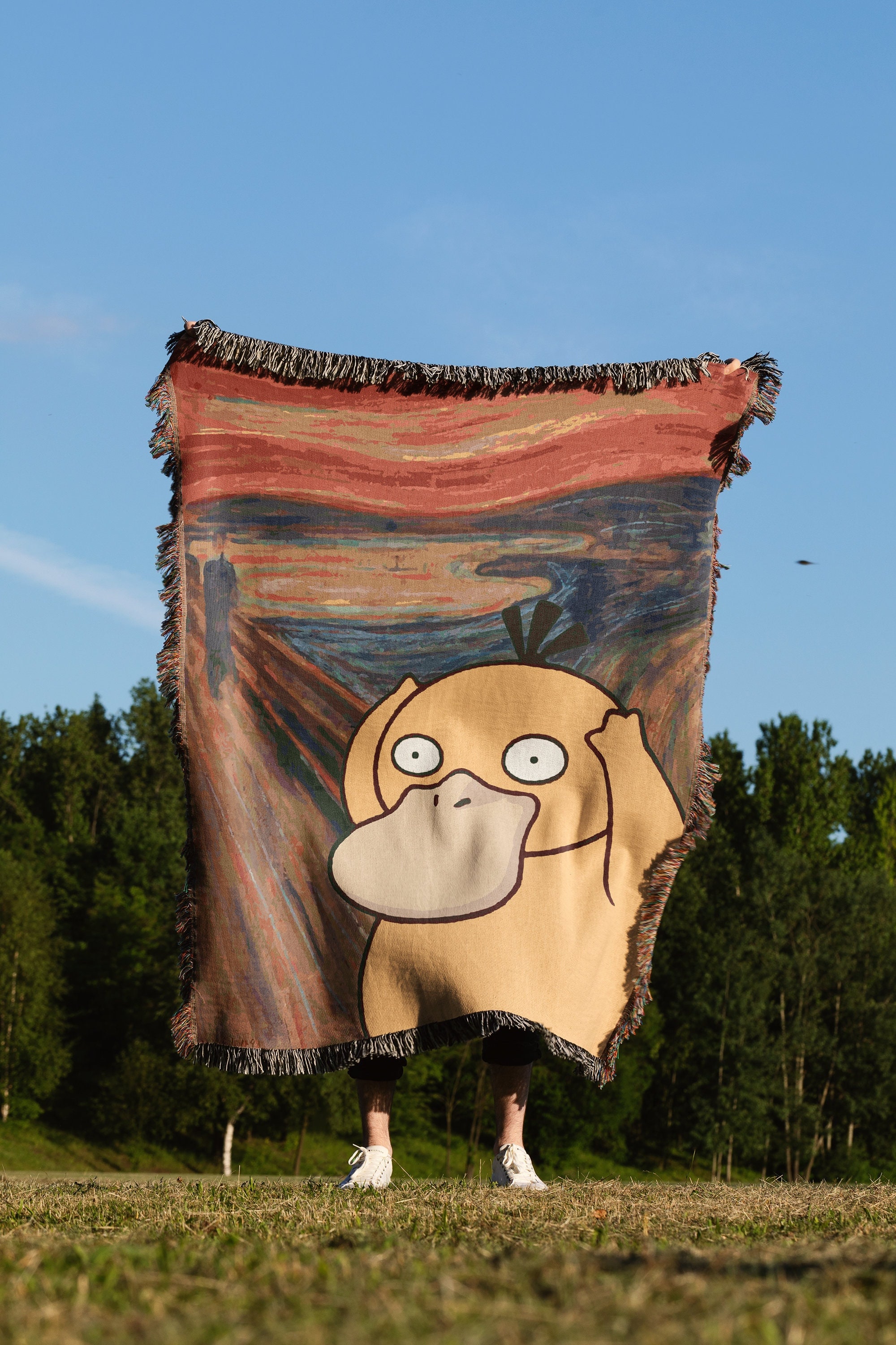 Psyduck Hand Woven Cozy Blanket Pokemon Tapestry Throw Suitable as ...