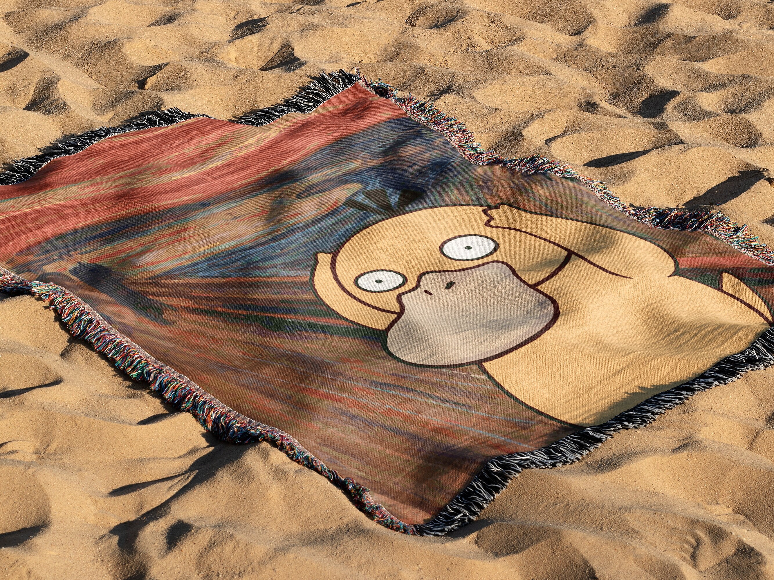 Psyduck Hand Woven Cozy Blanket | Pokemon Tapestry Throw | Suitable as ...
