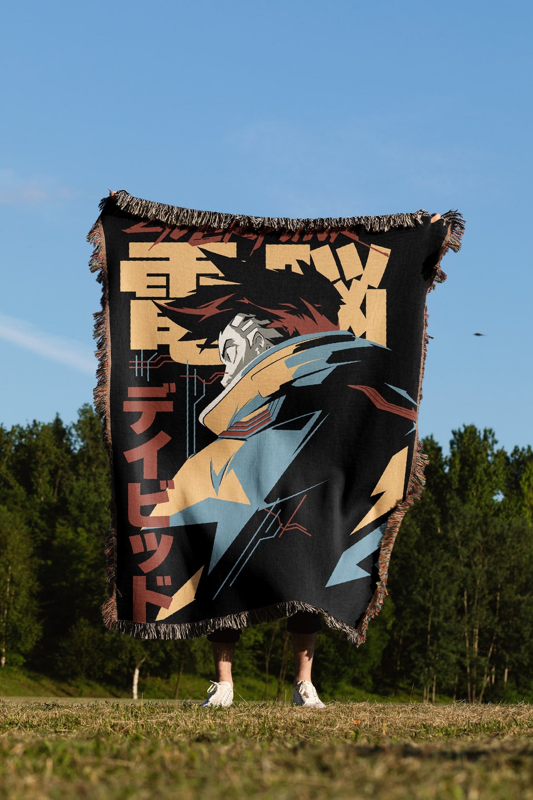 Anime Hand Woven Cozy Blanket | Manga Tapestry Throw | Suitable as ...