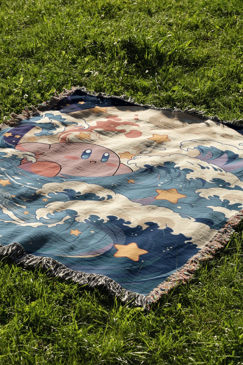 Kirby Hand Woven Cozy Blanket Gaming Tapestry Throw Suitable as Snuggle ...
