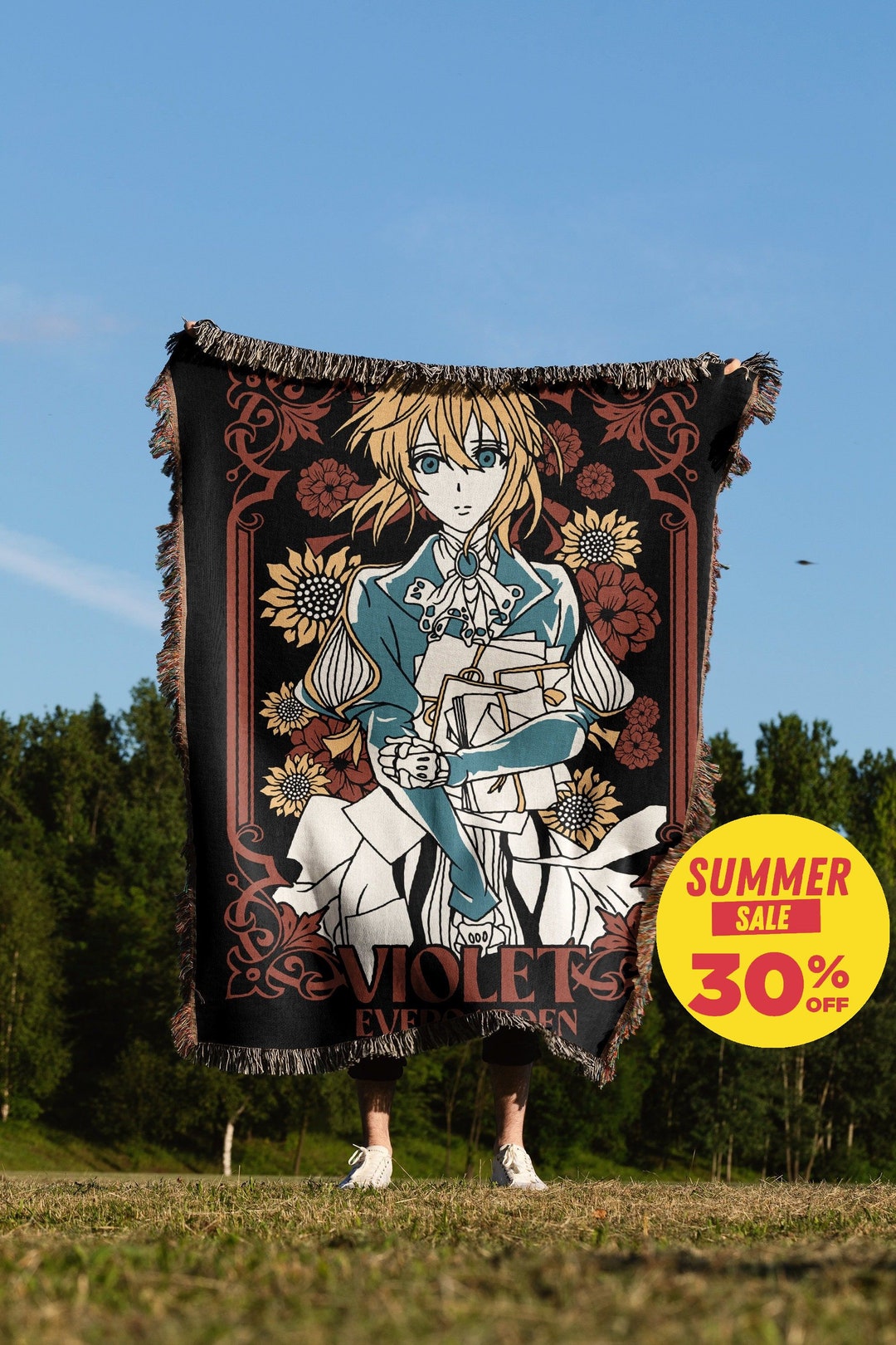 Anime Hand Woven Cozy Blanket Manga Tapestry Throw Suitable as Snuggle ...