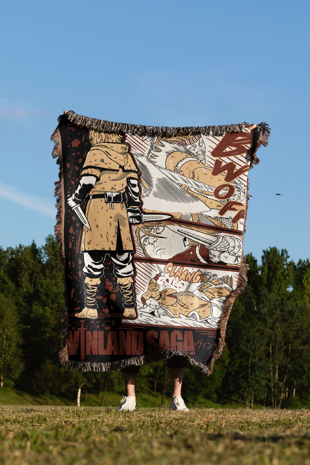 Anime Hand Woven Cozy Blanket | Manga Tapestry Throw | Suitable as ...