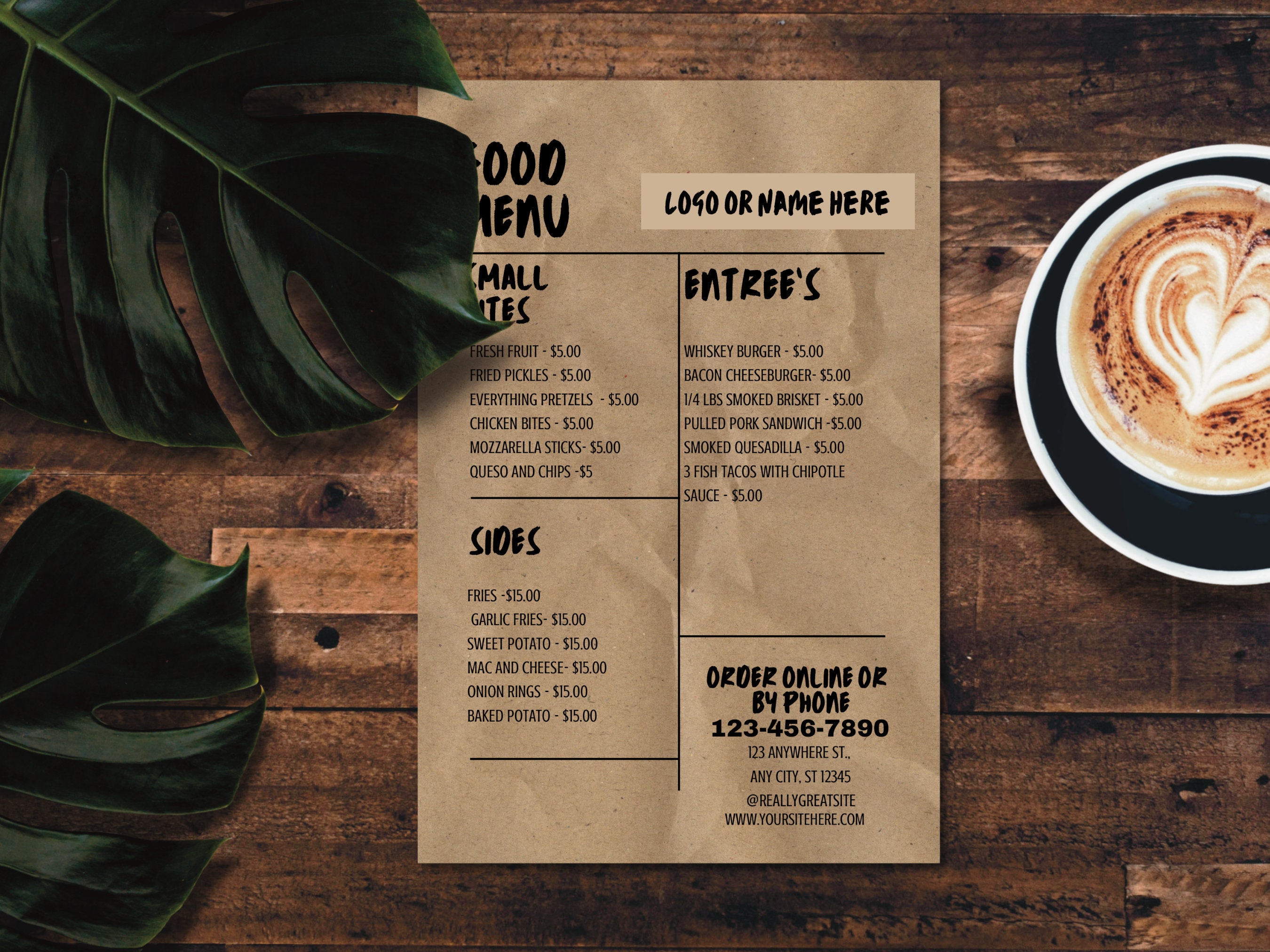 Editable Food and Drink Menu Template restaurants and Food Trucks ...