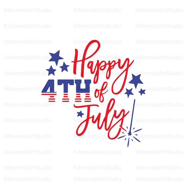 Happy 4th of July Svg - Etsy