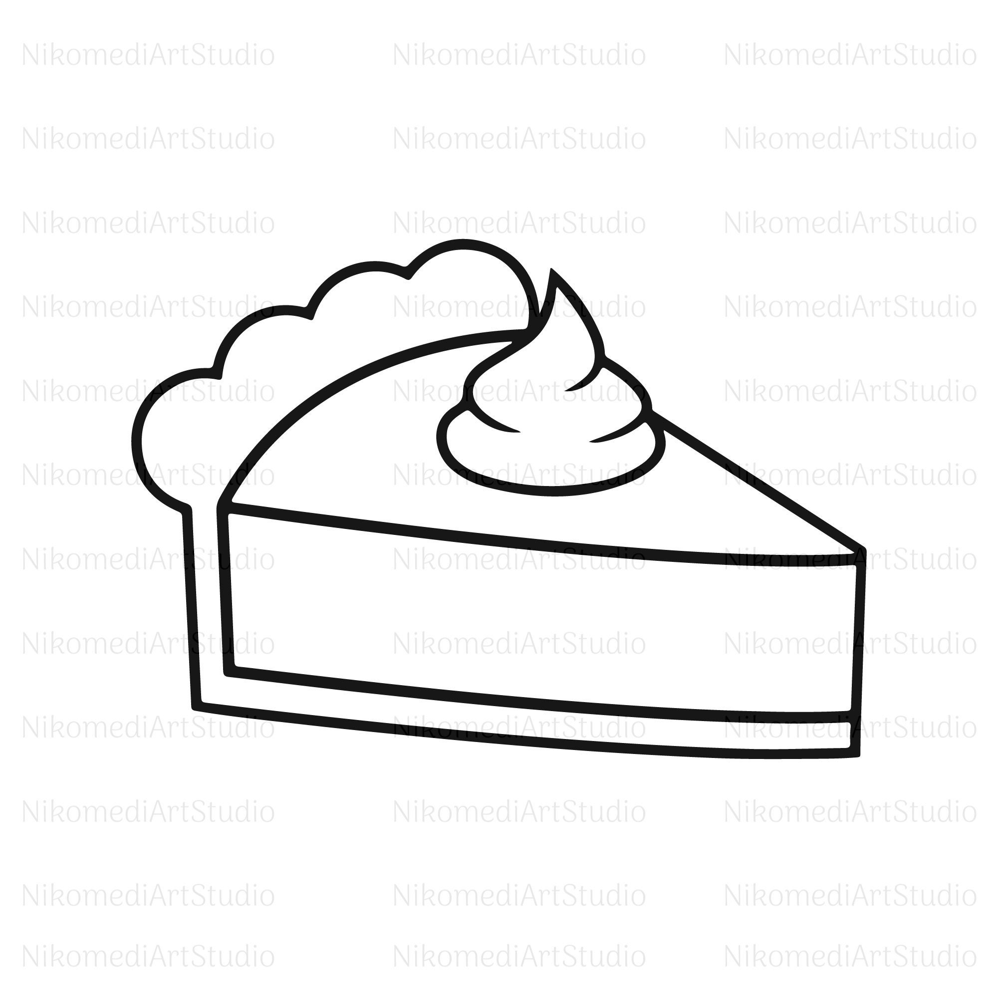 Pie Clipart Black And White