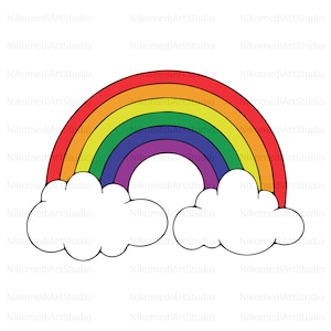 Rainbow SVG, Rainbow With Clouds SVG, Rainbow Cut File for Cricut ...