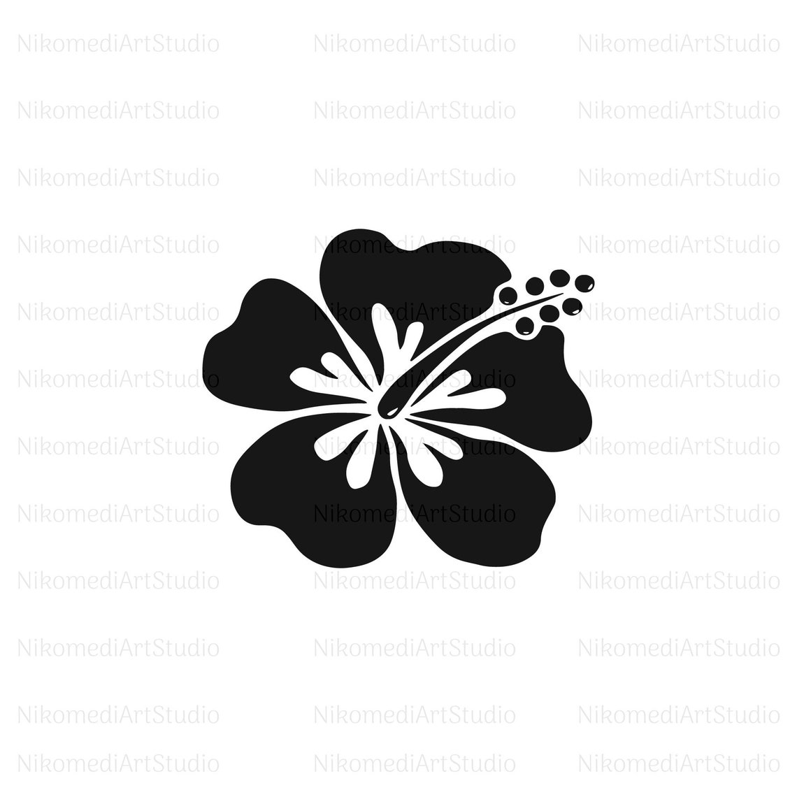 Hibiscus Svg Hibiscus Clip Art Hawaiian Flower Svg Hibiscus Etsy