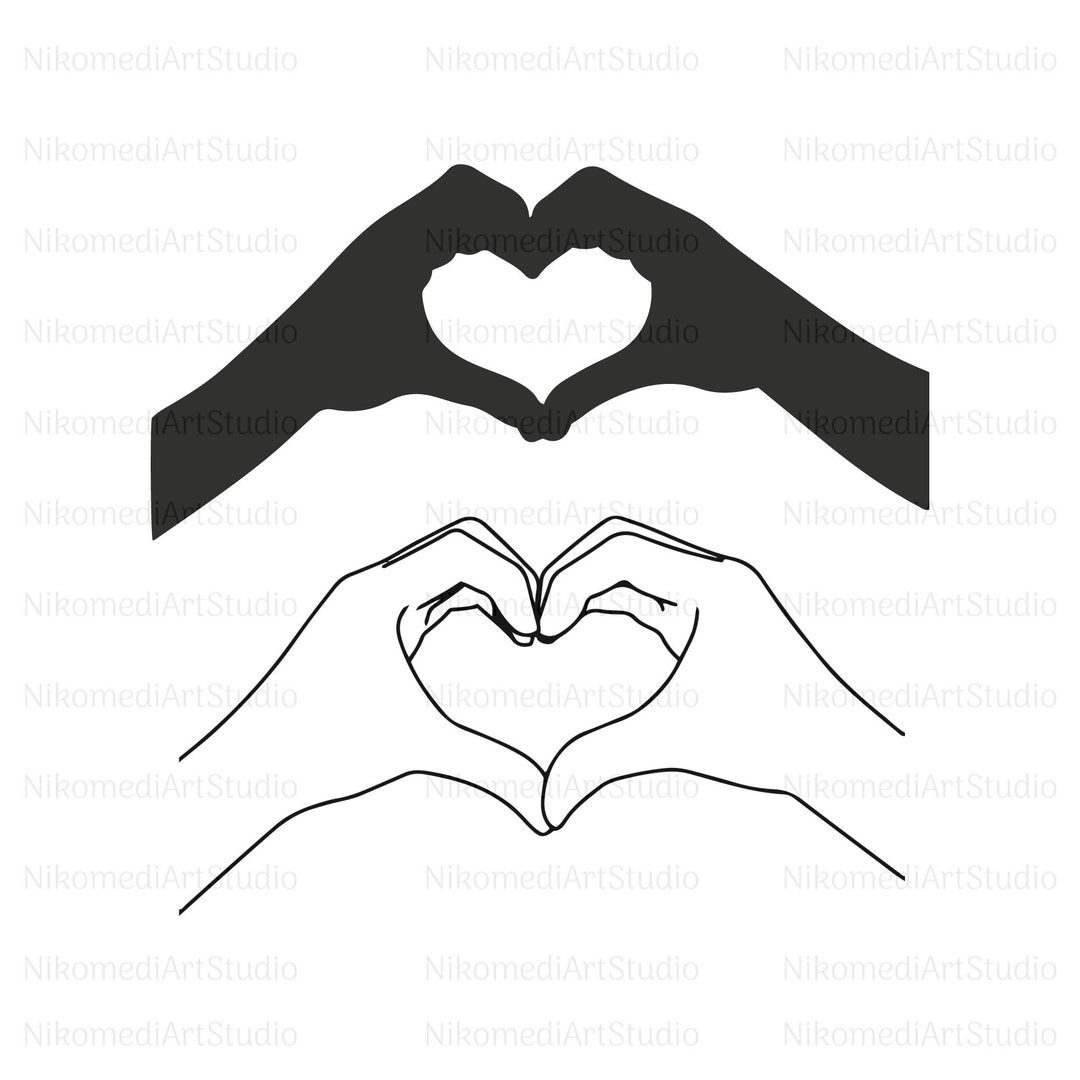 Heart Hands Svg, Heart Hands, Love Hands Svg, Heart Sign Svg, Digital ...