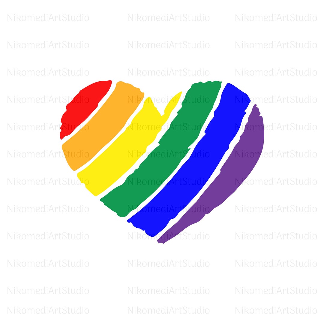 Rainbow Heart Svg For Cricut Heart Svg For Commercial Use Layered Cut File Pride Heart Flag