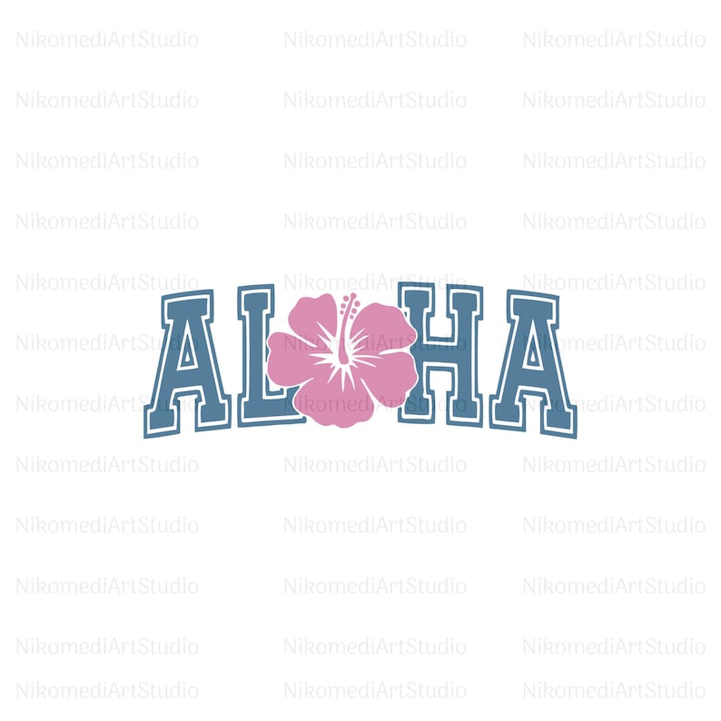 Aloha Svg, Varsity Hawaii Svg, Varsity Aloha Svg, Aloha Hibiscus Flower ...