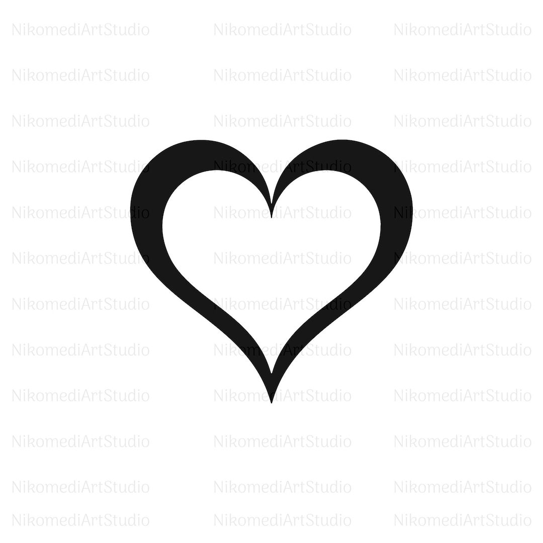 Heart Outline Heart SVG DIGITAL DOWNLOAD Svg Png Jpg Pdf - Etsy