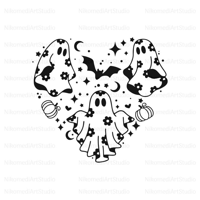 Ghost Heart SVG, Halloween Svg, Spooky Season Svg, Svg Files for Cricut ...