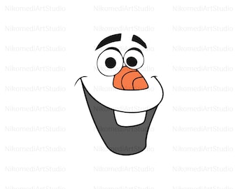 Olaf Face Svg Layered Item, Clipart, Cricut, Digital Vector Cut File ...