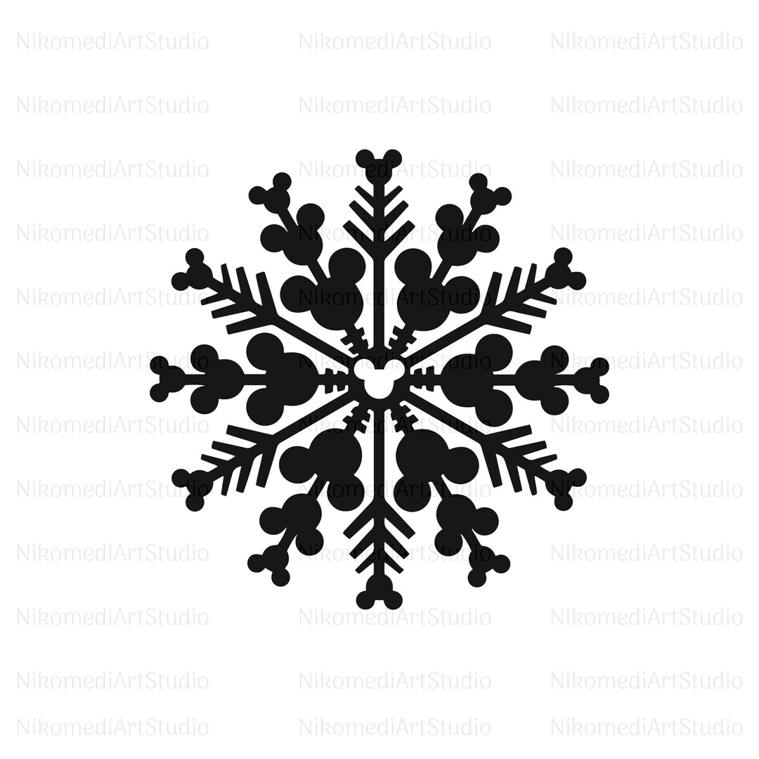 Mickey Mouse Snowflake SVG, Mickey Winter Snowflake, Disneyland World ...