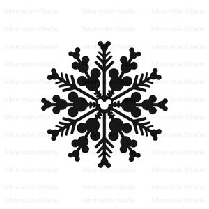 Mickey Mouse Snowflake SVG, Mickey Winter Snowflake, Disneyland World ...