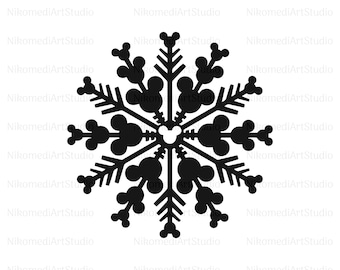 Mickey Snowflake SVG - Etsy