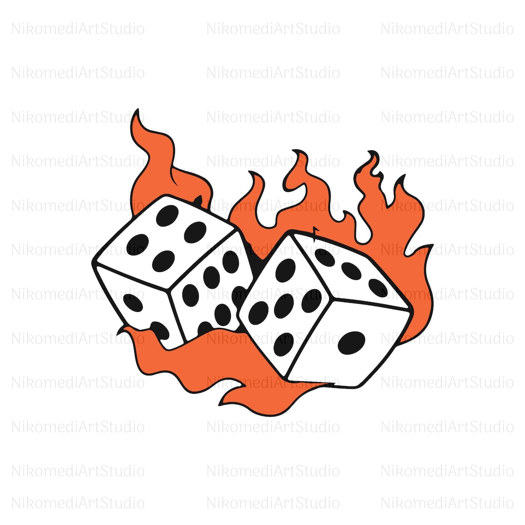 Flaming Dice SVG, Flaming Dice PNG, Flaming Dice JPG, Digital Download ...