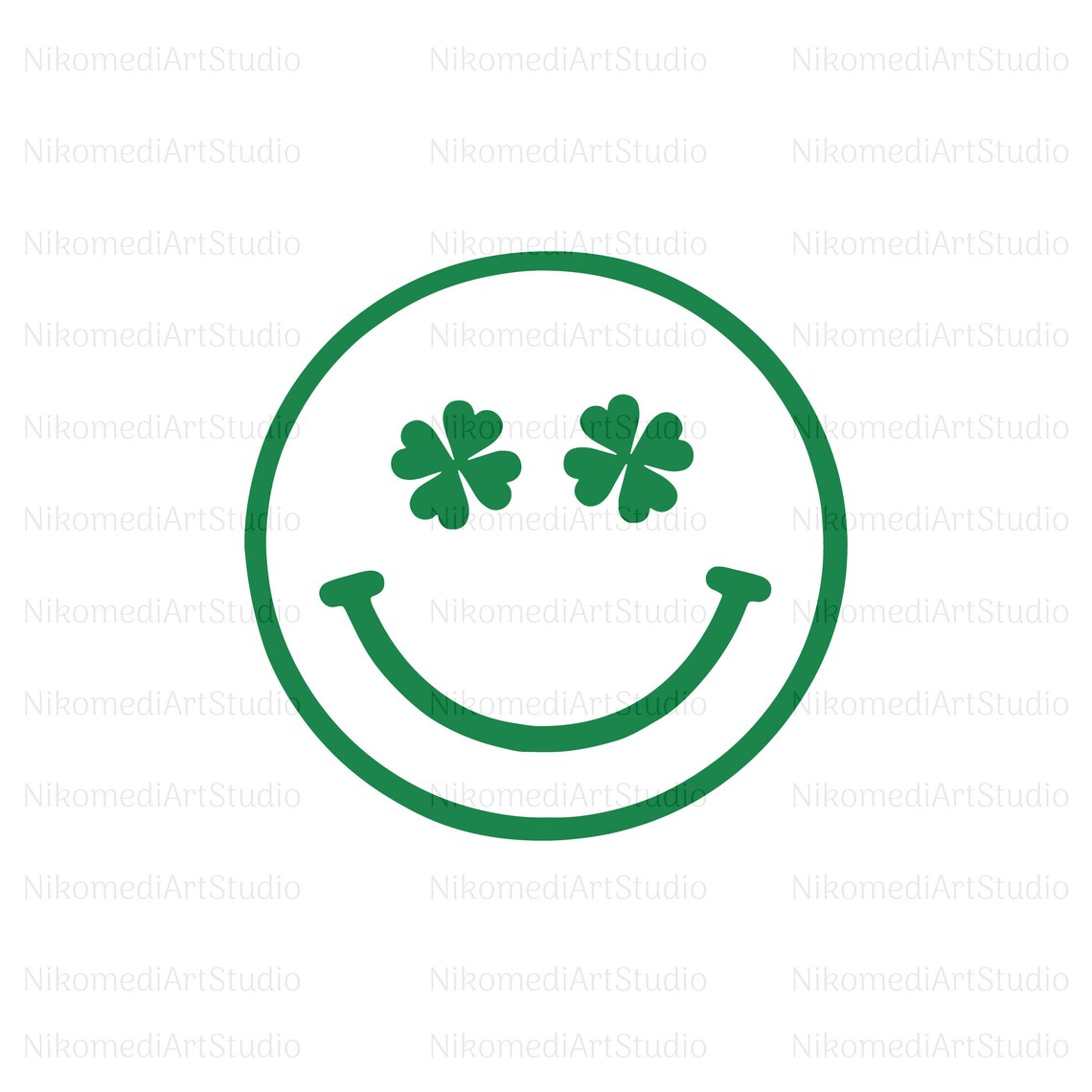 Clover Smiley SVG Lucky Smiley Face SVG Smiley Clover SVG - Etsy France