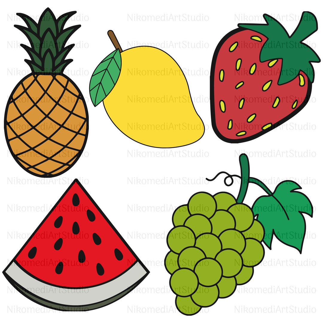 Fruit SVG Bundle, Cut File, Layered, Strawberry, Watermelon, Pineapple ...