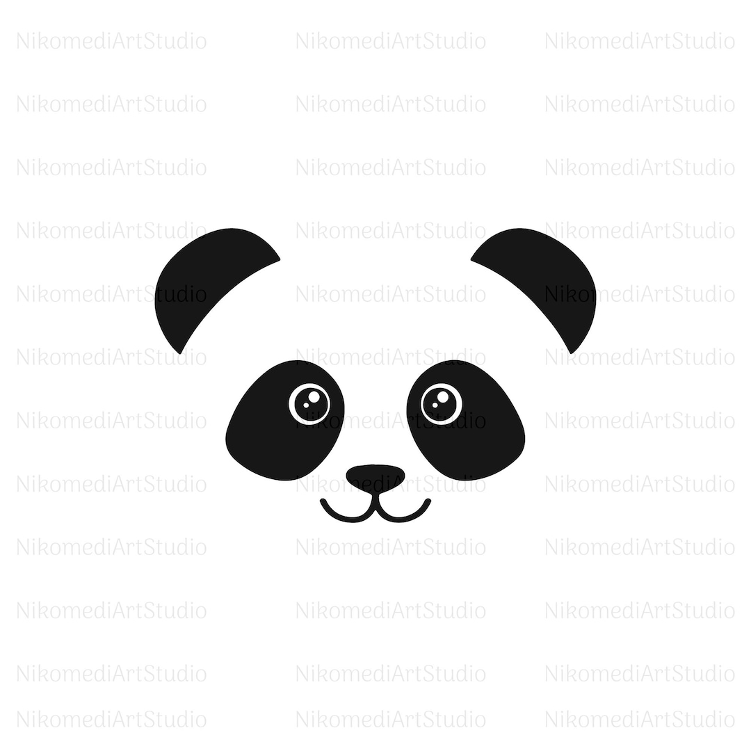 Panda Face SVG, Cuttable Cute Plain Simple, Panda Bear Face Svg, Cut ...