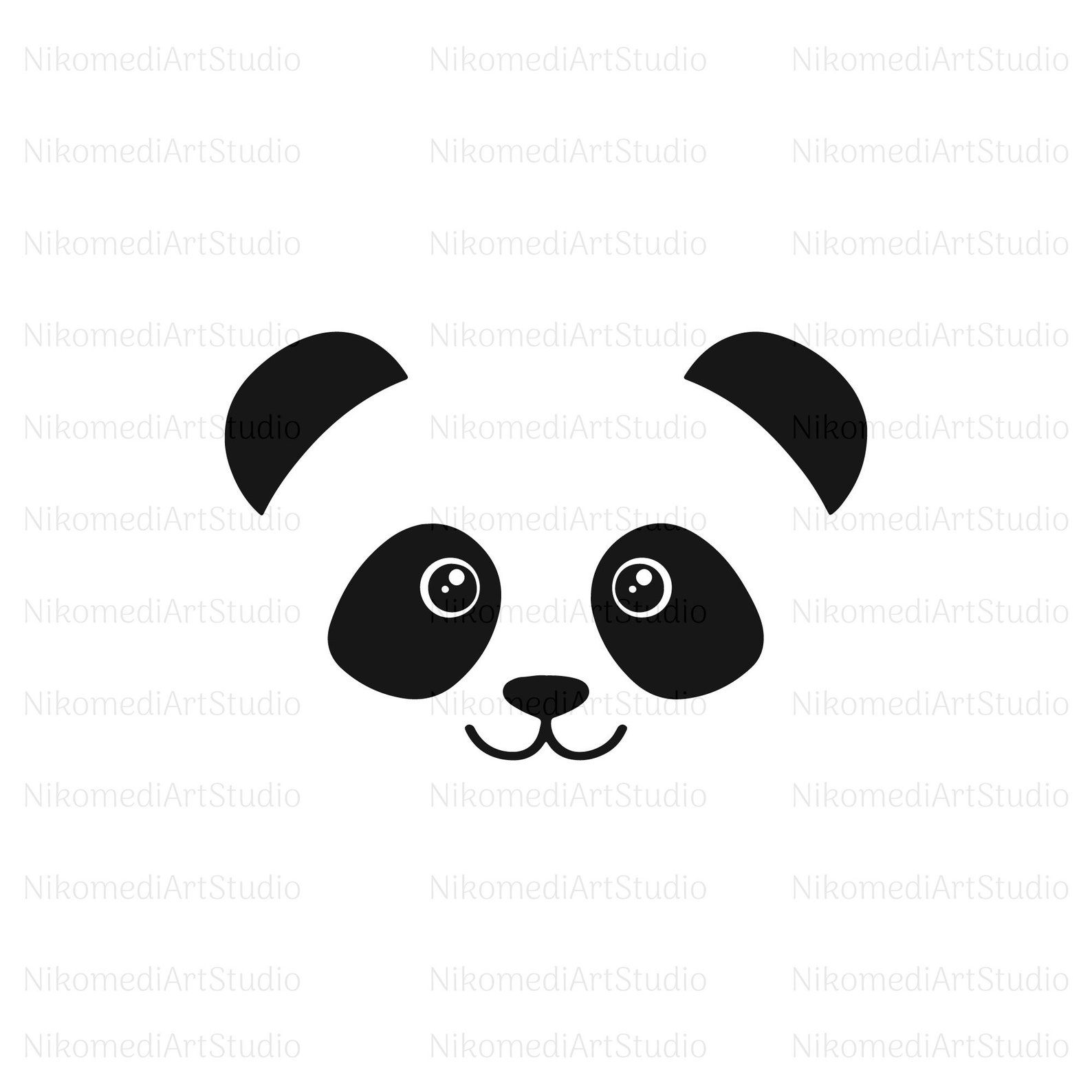 Panda Face SVG, Cuttable Cute Plain Simple, Panda Bear Face Svg, Cut ...