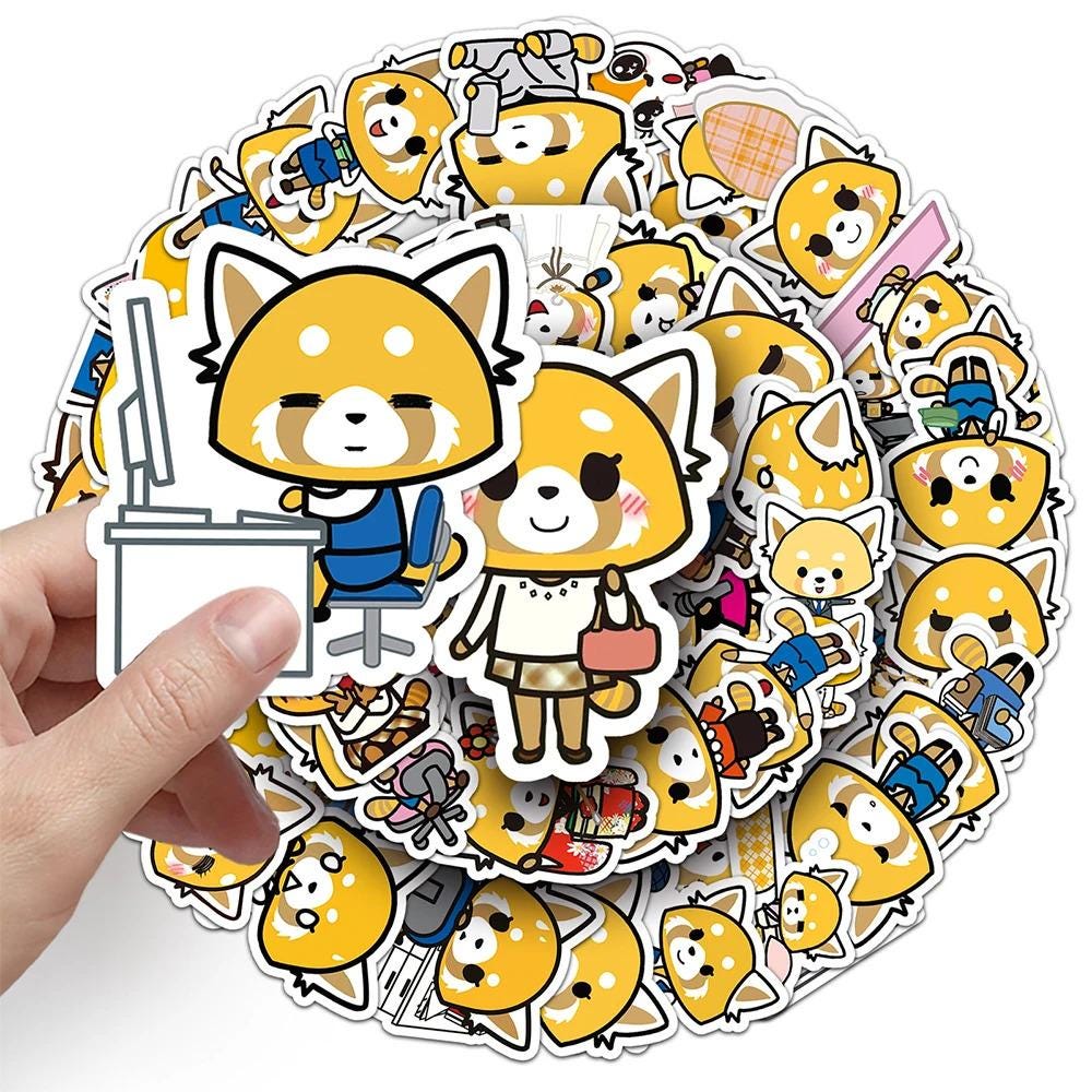 10/30/50pcs Cute Aggretsuko Sticker - Adorable and Fierce Retsuko Vinyl ...