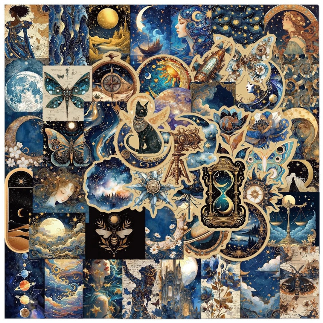 10/30/50pcs Cute Cartoon Astral Moon Graffiti Stickers / Aesthetic ...