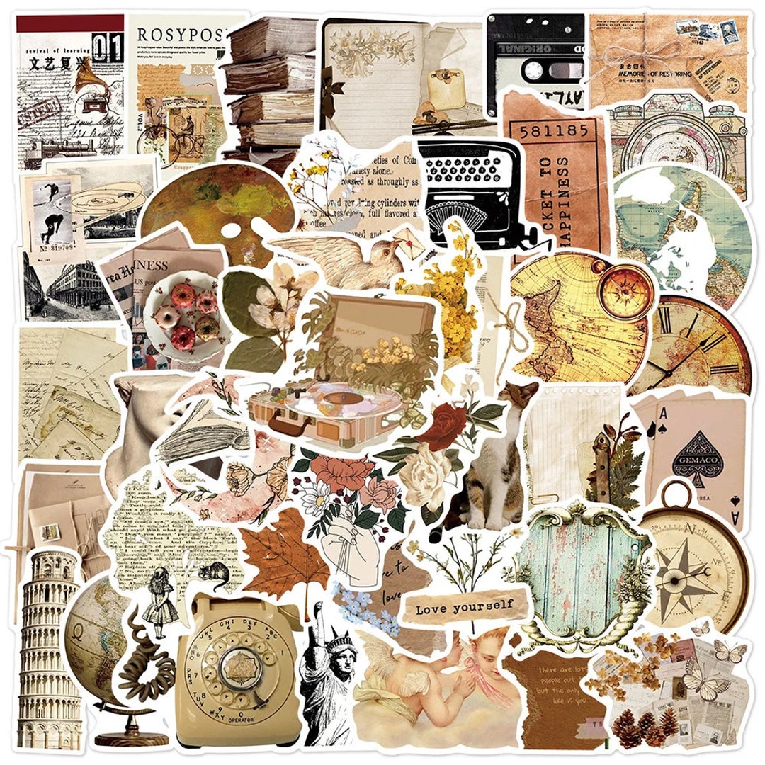 10/30/50PCS Vintage Art Bohemian Stickers / Aesthetic Retro Boho ...