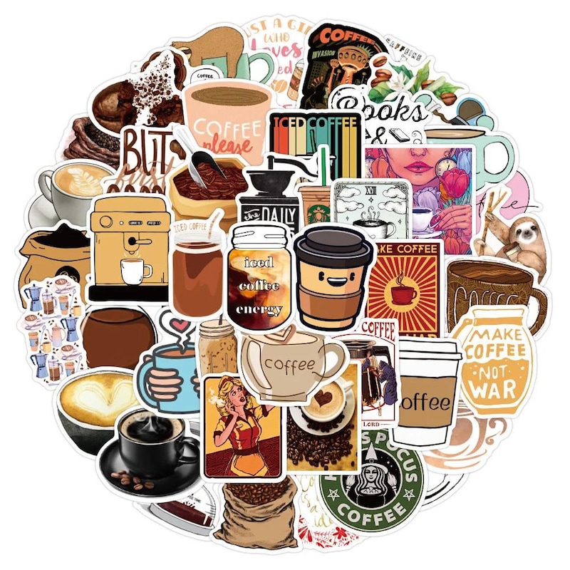 Cute Coffee Stickers - Etsy